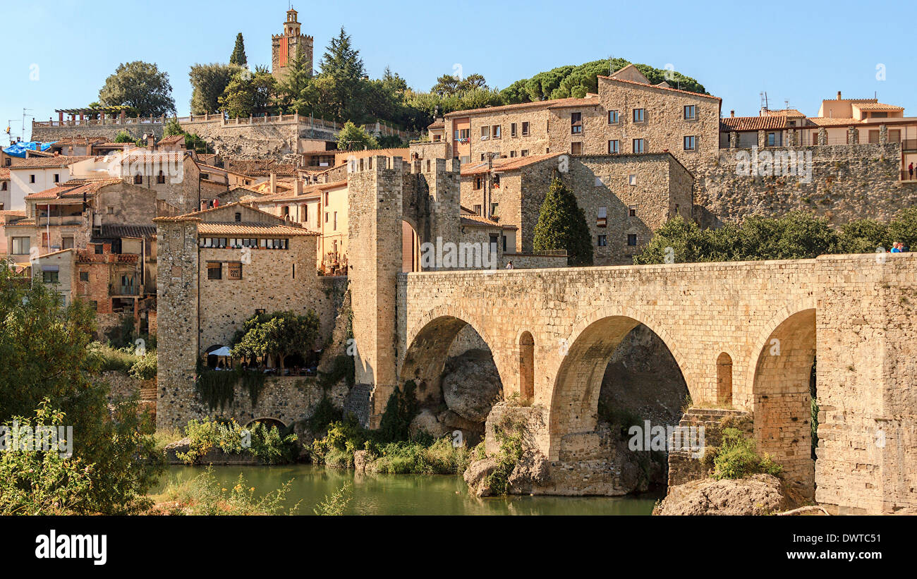 Besalú Bridge and Town Catalonia Spain Stock Photo - Alamy