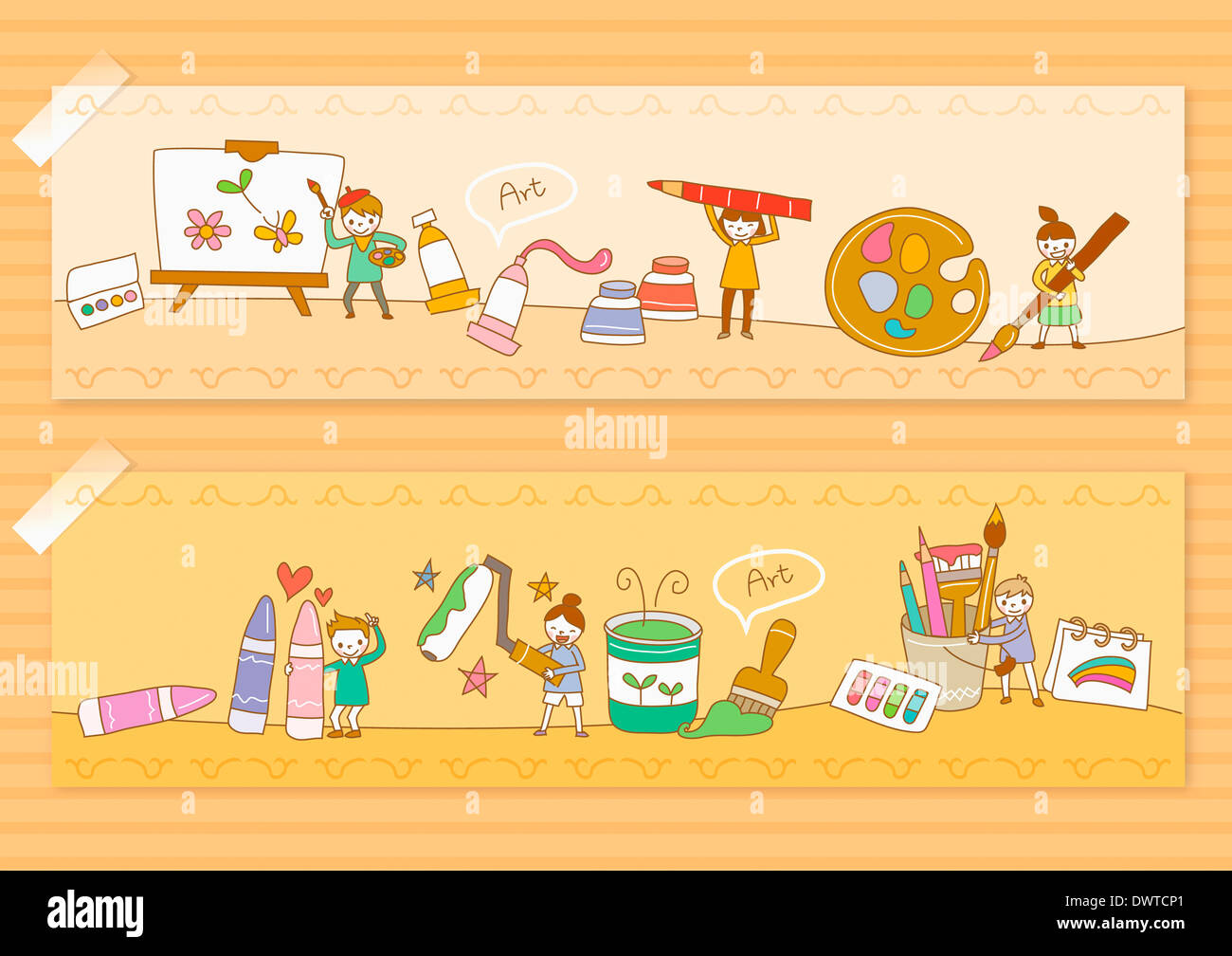 two scenes related to arts Stock Photo - Alamy