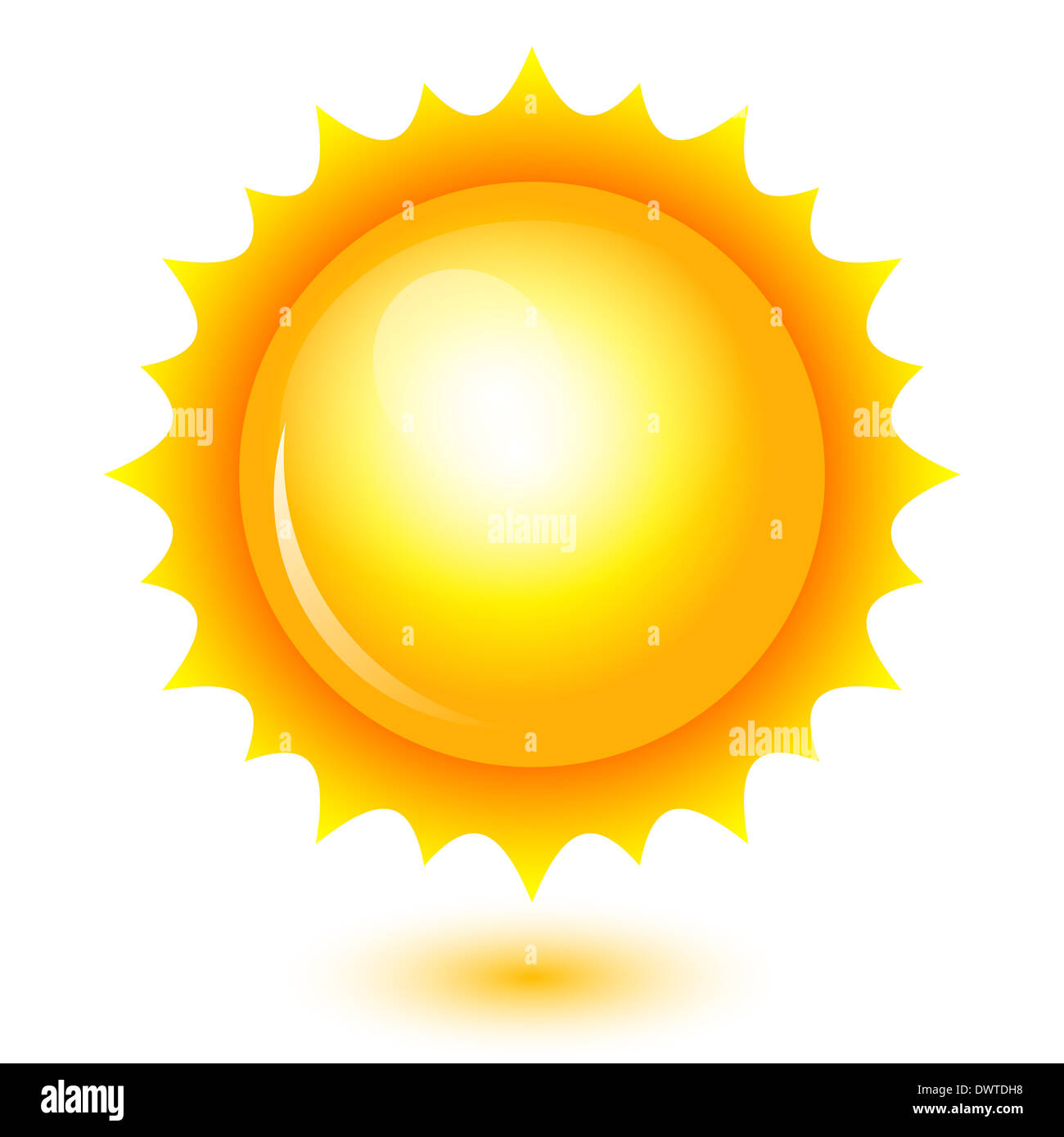Vector illustration of shiny sun Stock Photo - Alamy