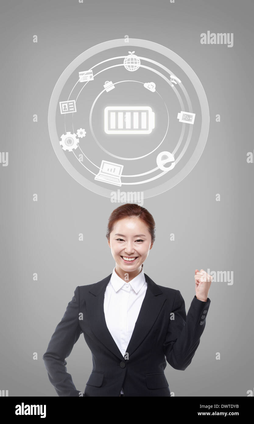 a business woman with full power Stock Photo - Alamy