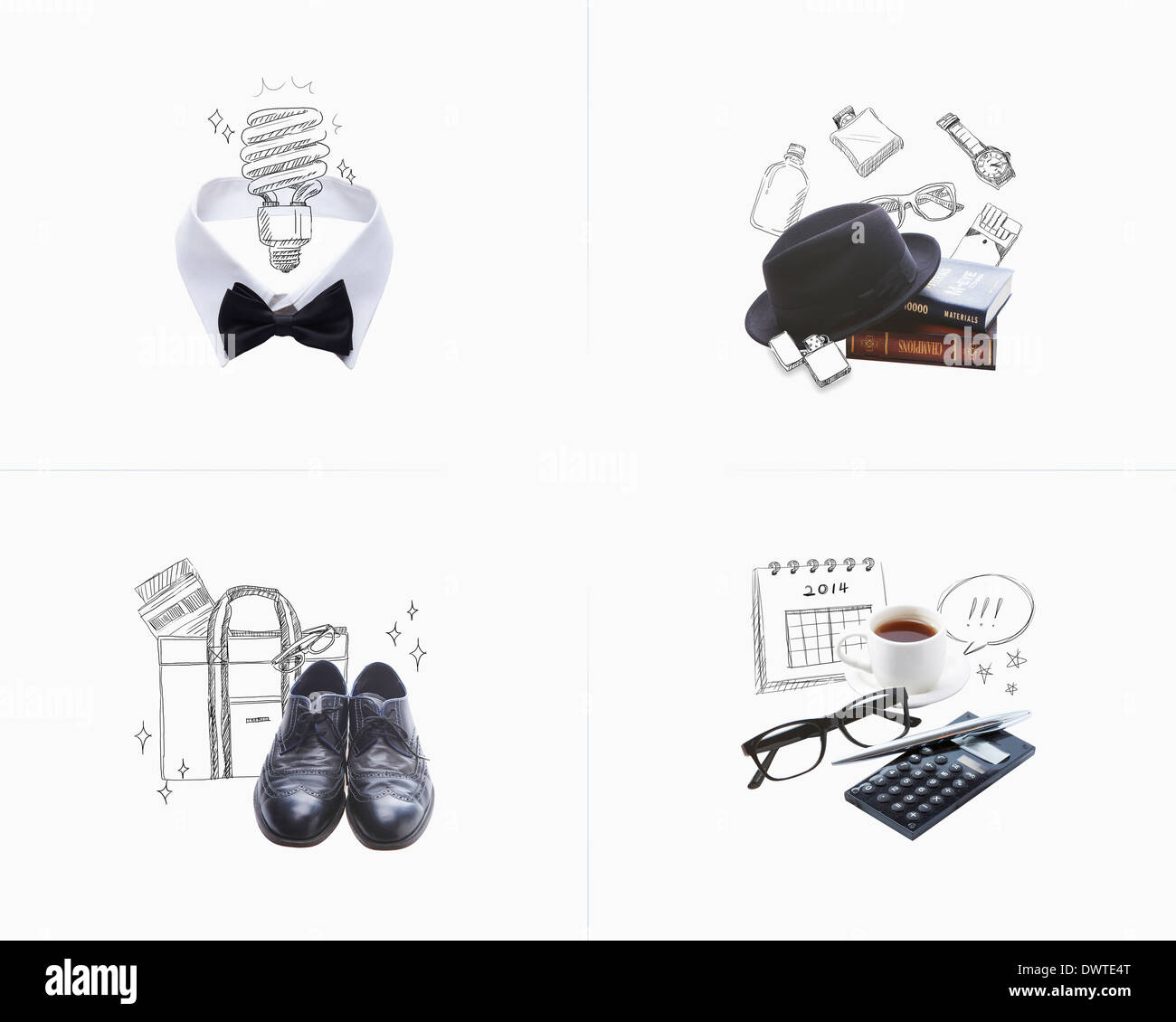 a set of pictures related to accessories Stock Photo - Alamy