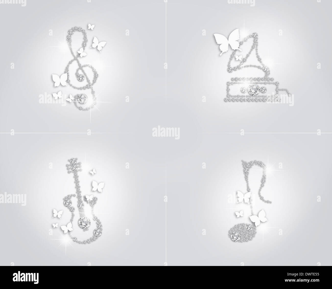 a set of items related to music Stock Photo - Alamy