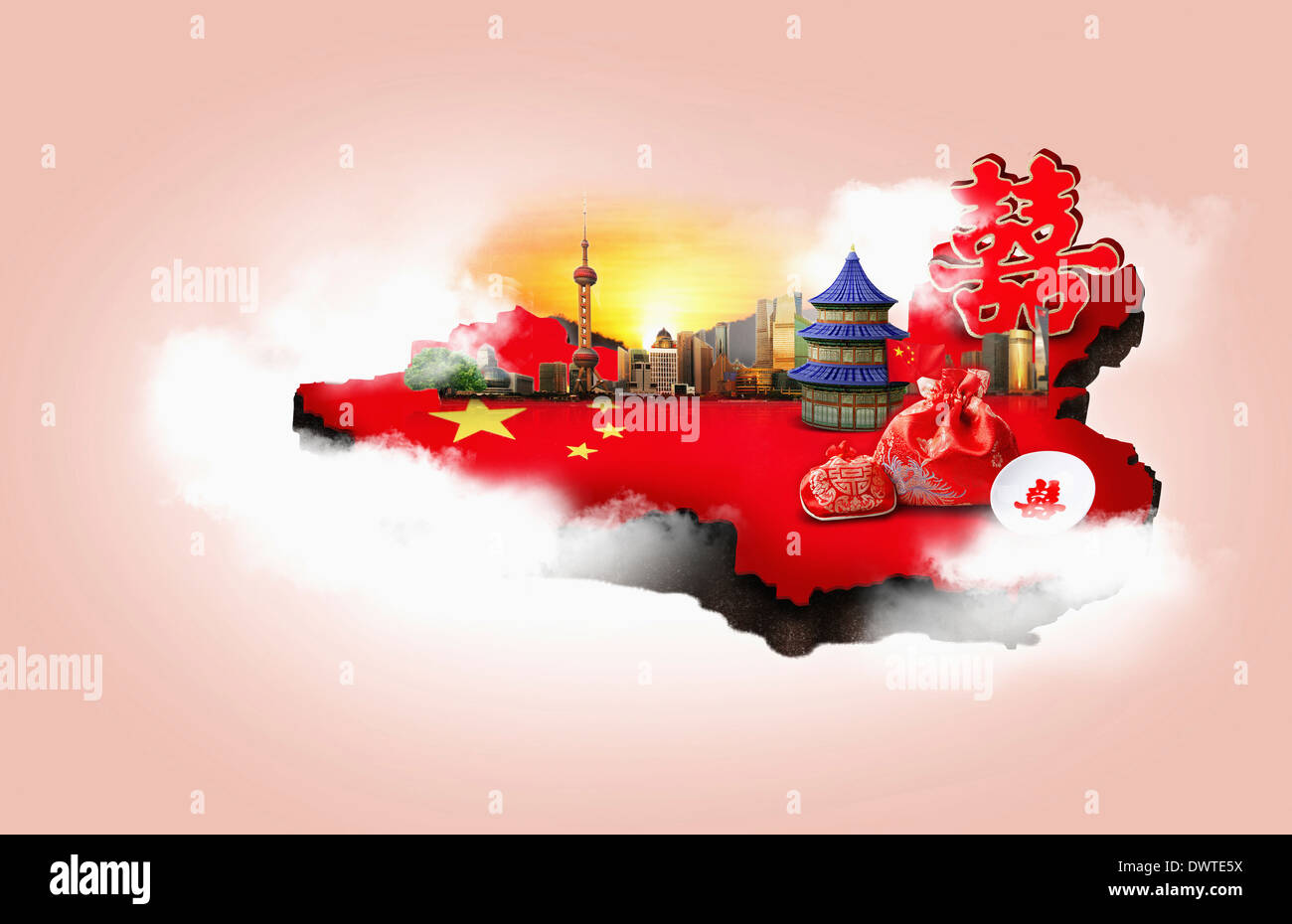 country shape of china Stock Photo - Alamy