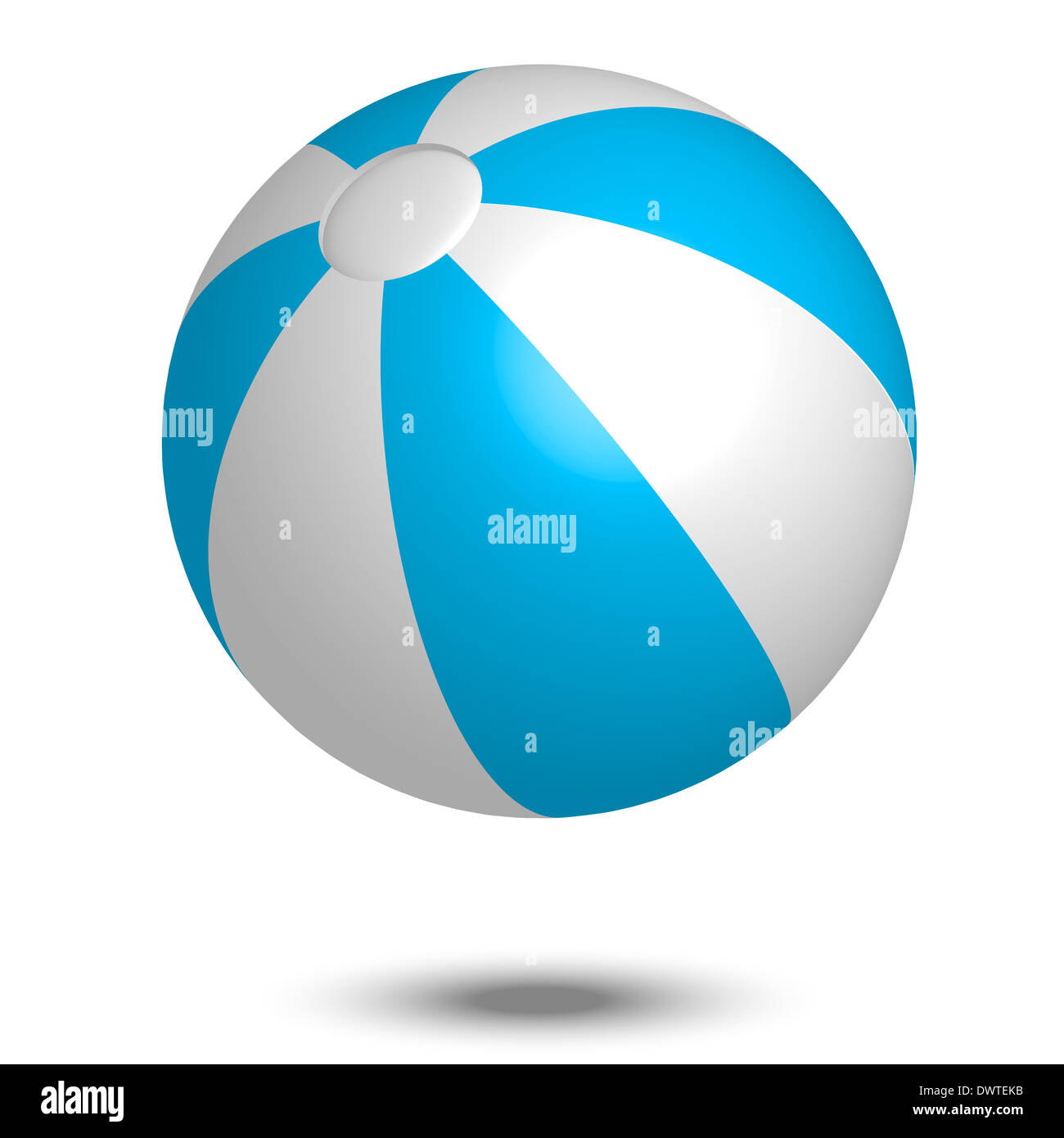 Vector illustration of blue & white beach ball Stock Photo - Alamy