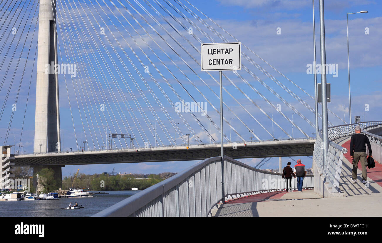 Ada Bridge in Belgrade Stock Photo - Alamy