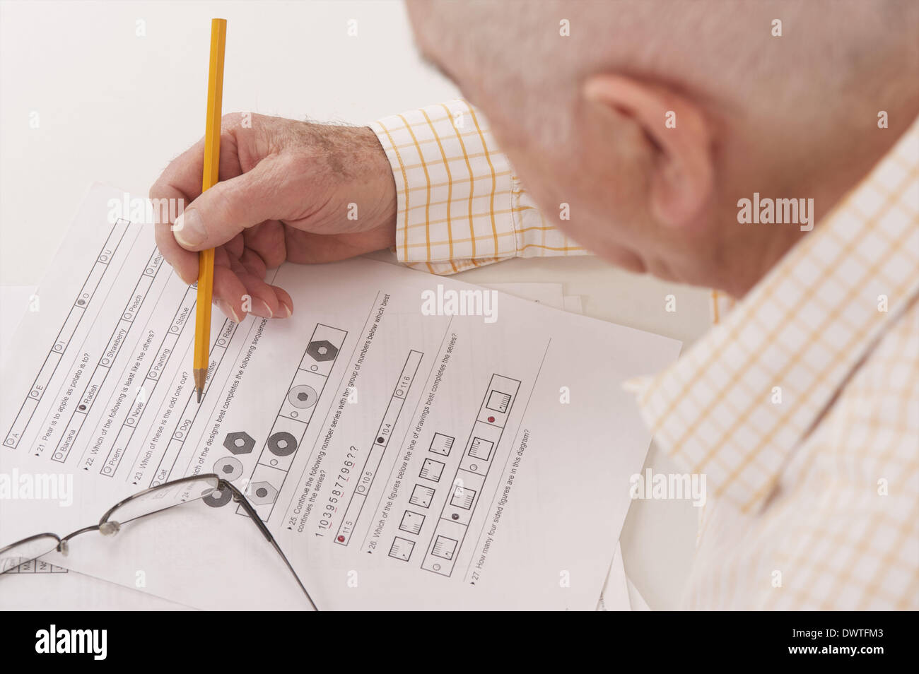 Psychotechnical test senior Stock Photo - Alamy