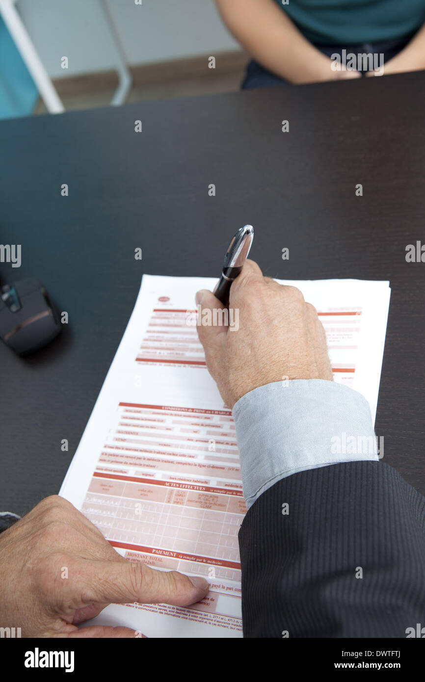 Medical claim sheet Stock Photo - Alamy
