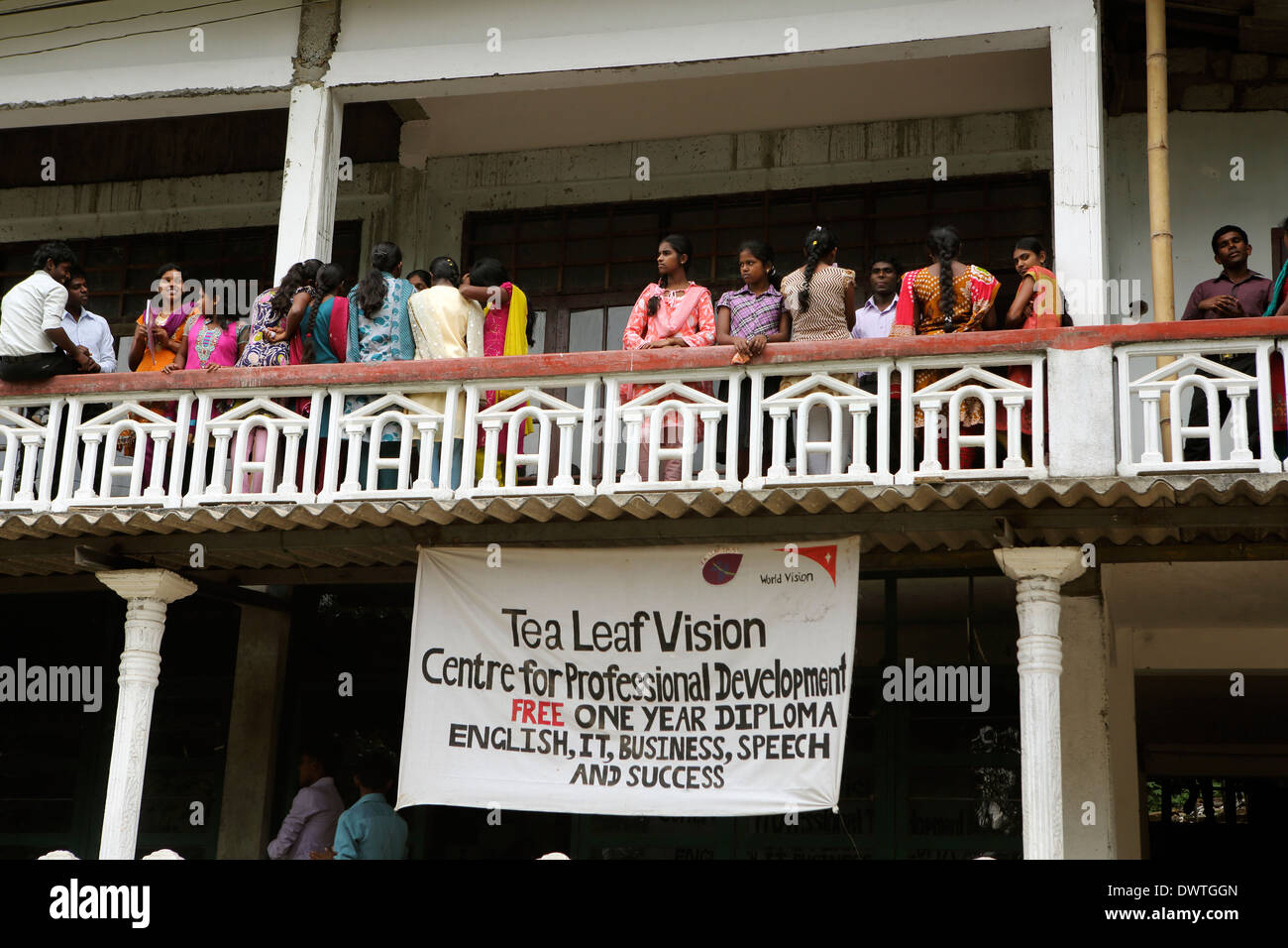 Students on school balcony during interval at the Tea Leaf Vision ...