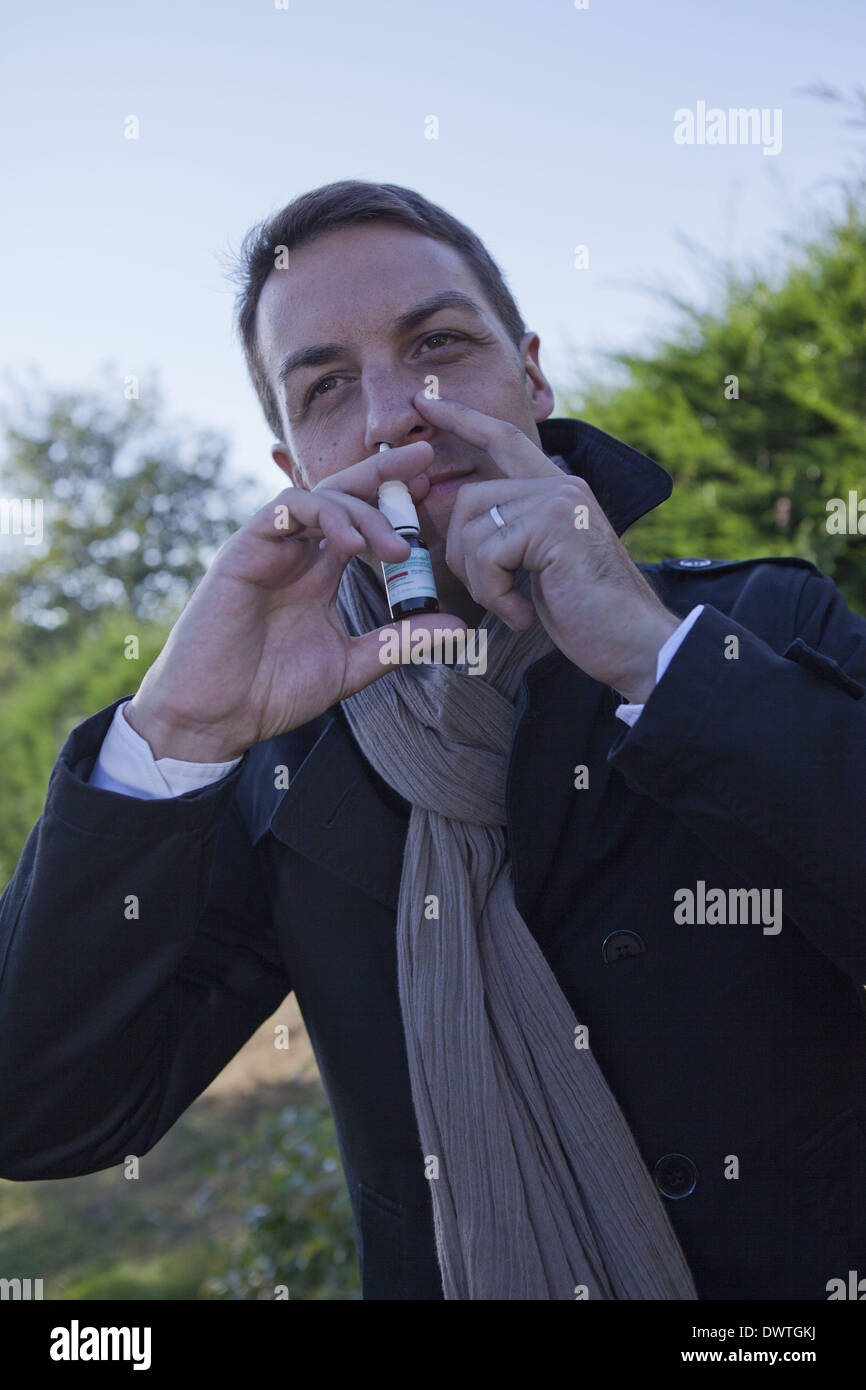 Treatment drop man Stock Photo - Alamy