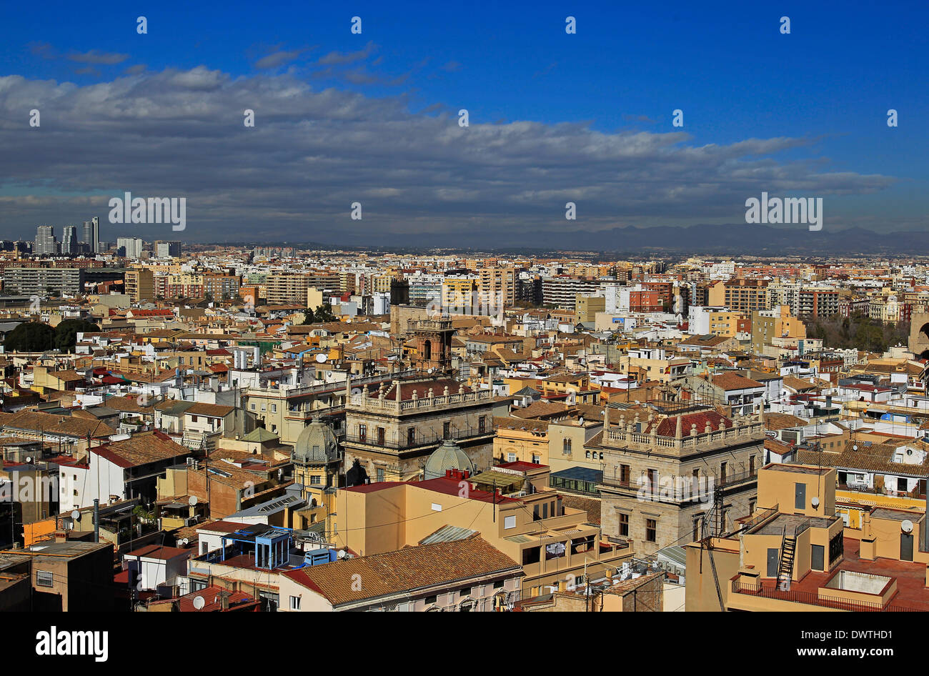 A general view from the top of La Miguelete, the tower of Valencia ...