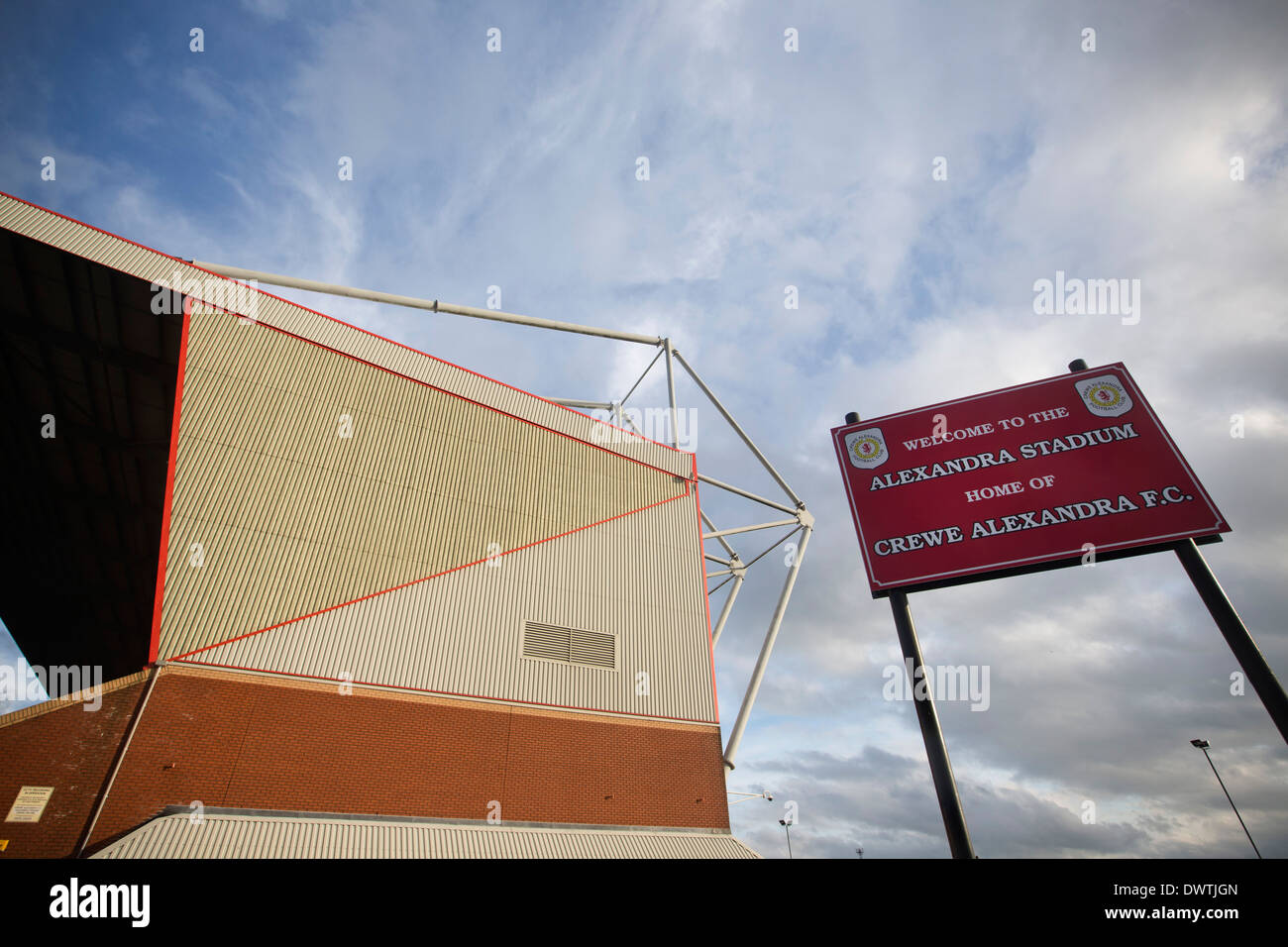 Gresty Road, Crewe, outside the stadium of Crewe Alexandra FC Stock ...