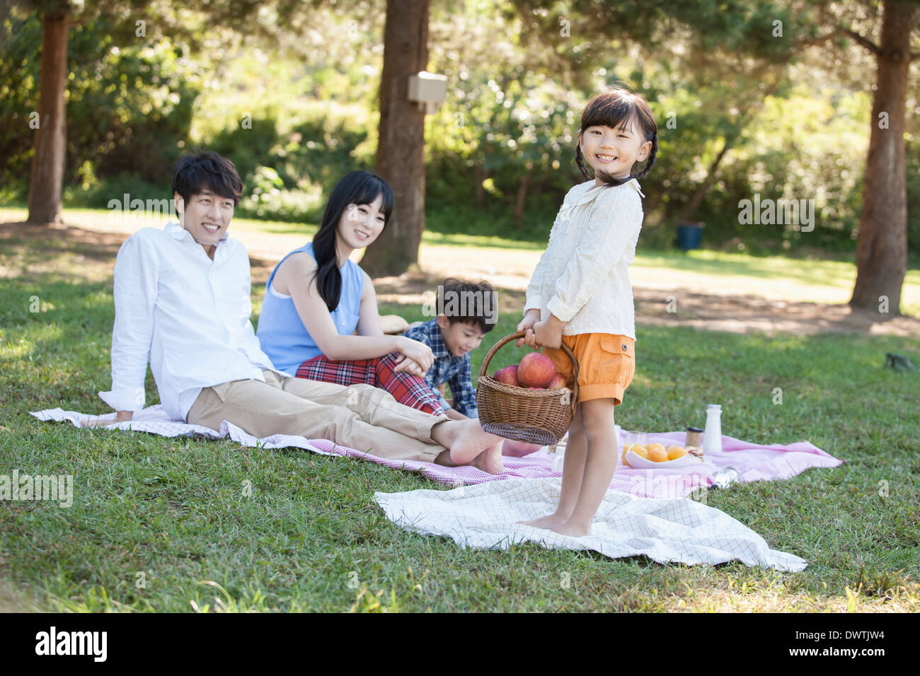 a family having a picnic day Stock Photo - Alamy