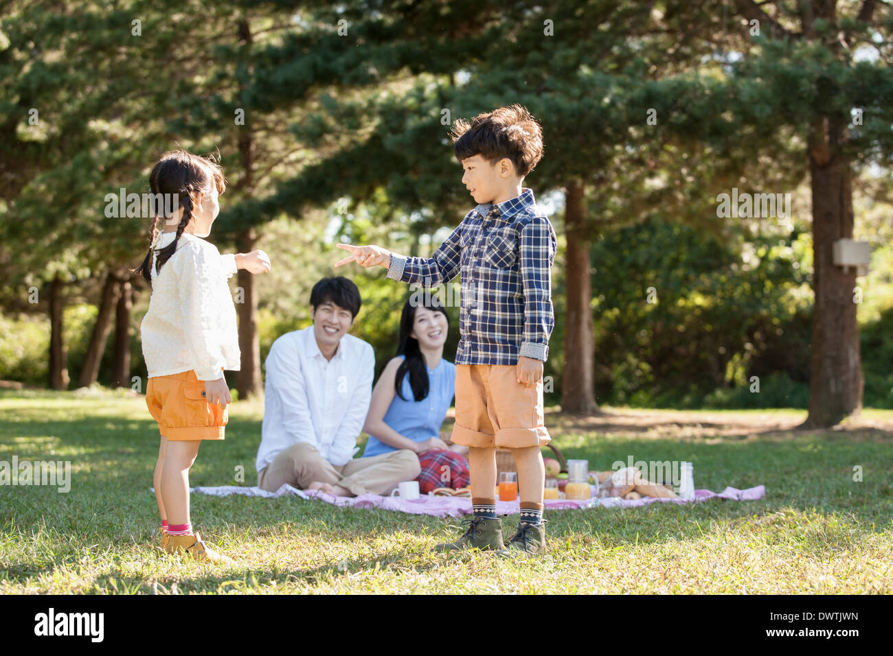 a family having a picnic day Stock Photo - Alamy