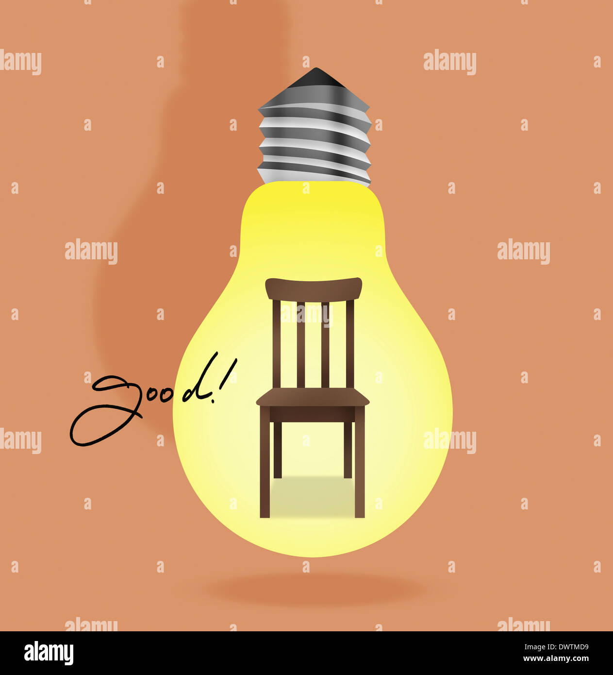 a light bulb with a chair in it Stock Photo - Alamy