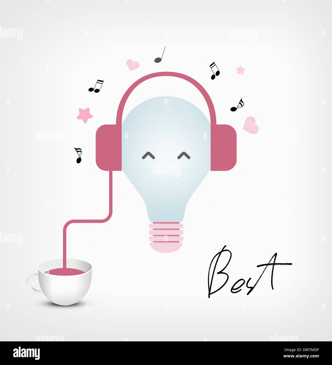 a light bulb listening to music Stock Photo - Alamy