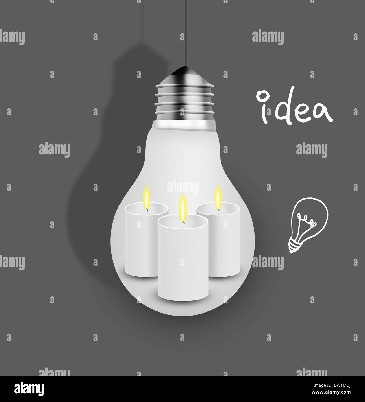 a light bulb with candles inside Stock Photo - Alamy