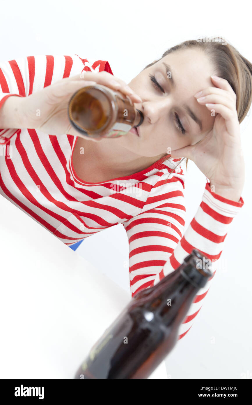 Alcohol teenage girl Stock Photo - Alamy