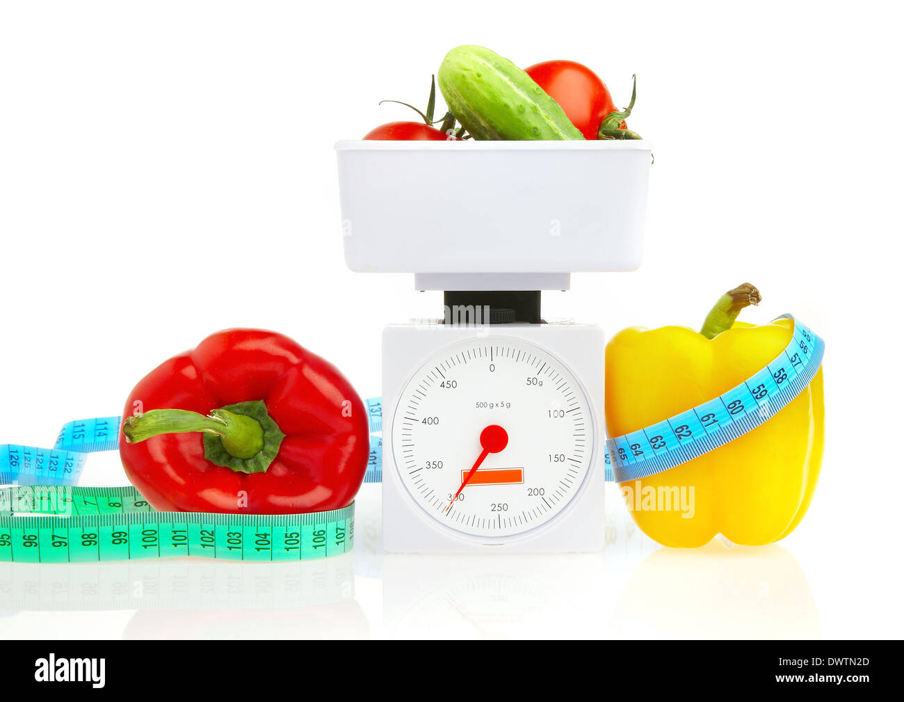 Food weigh scale with tape measure Cut Out Stock Images & Pictures - Alamy