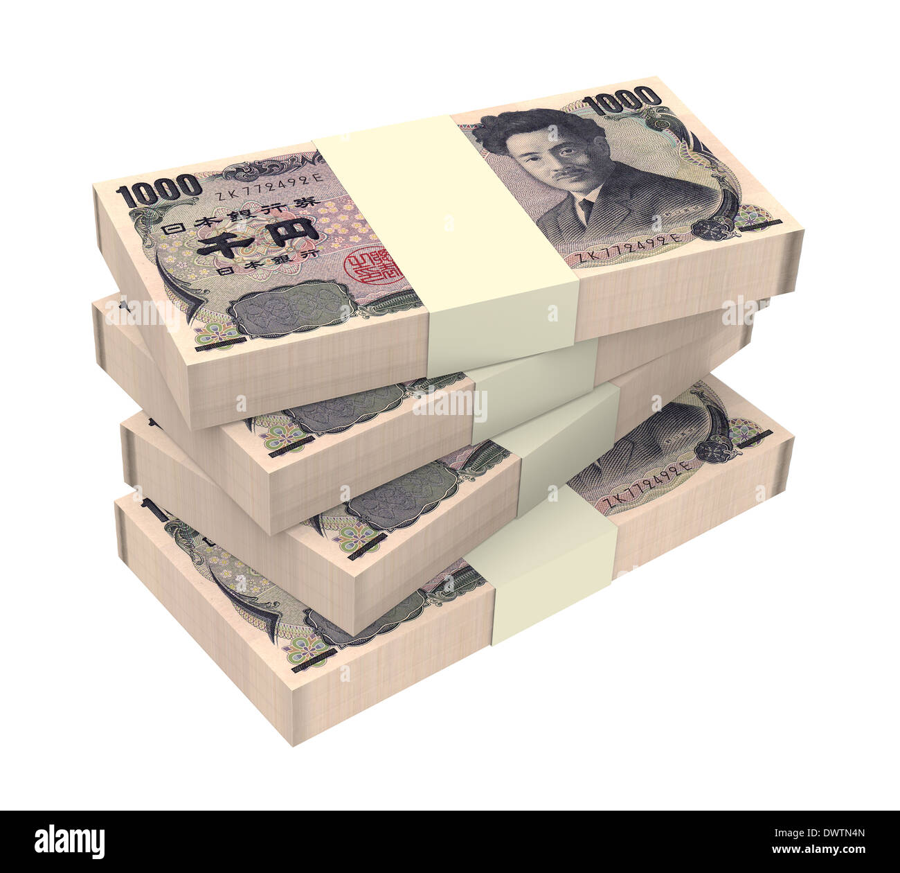 Japan money isolated on white background Stock Photo - Alamy