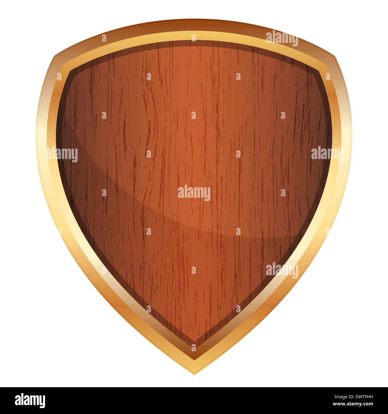 Vector illustration of wooden shield Stock Photo - Alamy