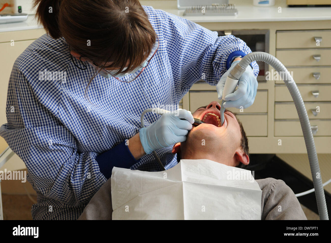 Tooth care man Stock Photo - Alamy
