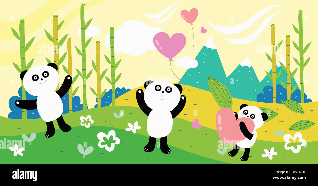 Three pandas hi-res stock photography and images - Alamy