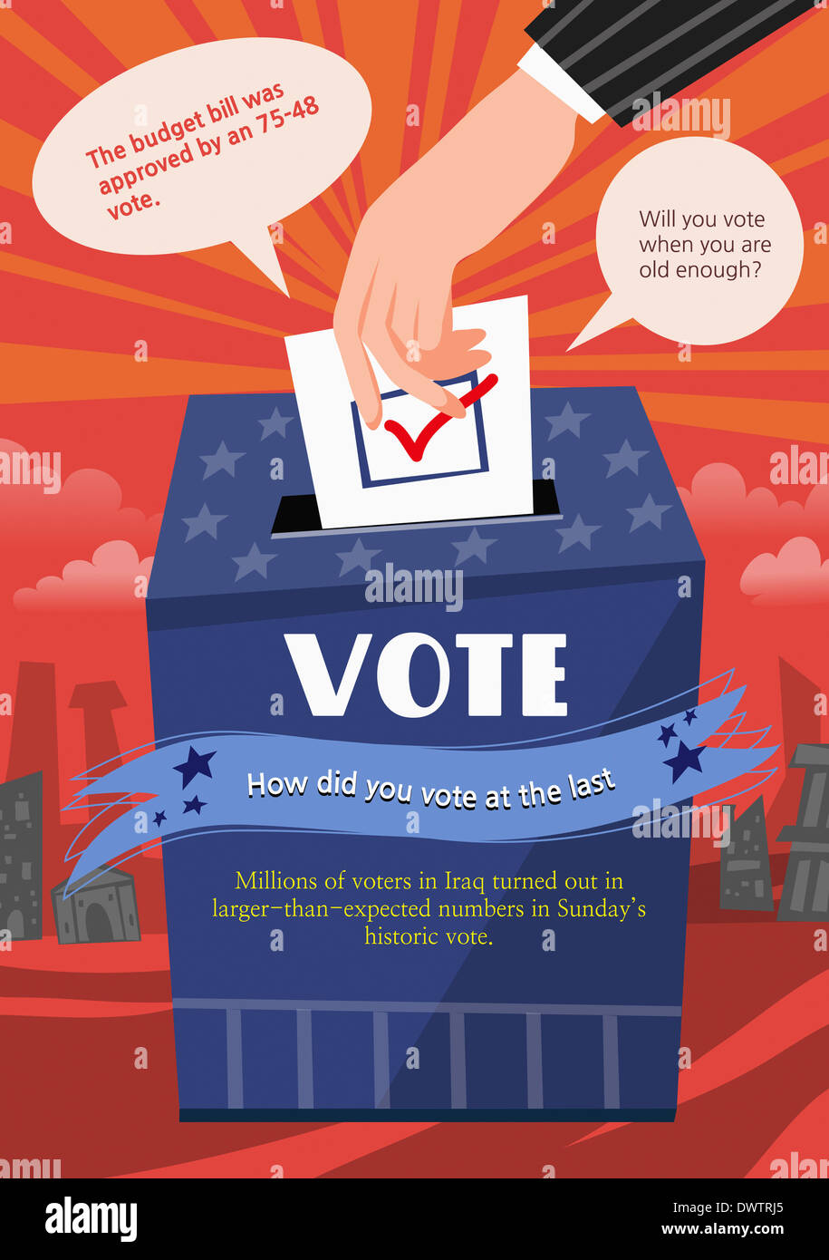 a poster of voting Stock Photo - Alamy