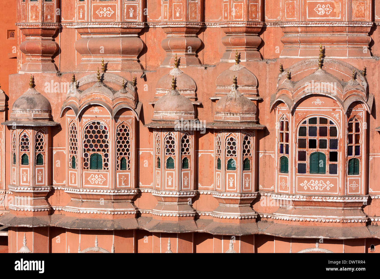 Jaipur, Rajasthan, India. Hawa Mahal, built 1799. Hexagons in the ...