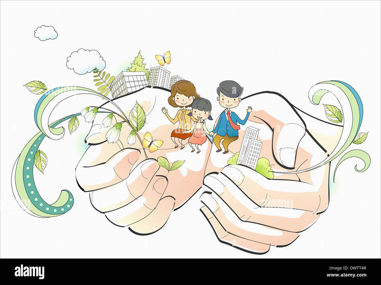 Painting woman in hands Cut Out Stock Images & Pictures - Alamy