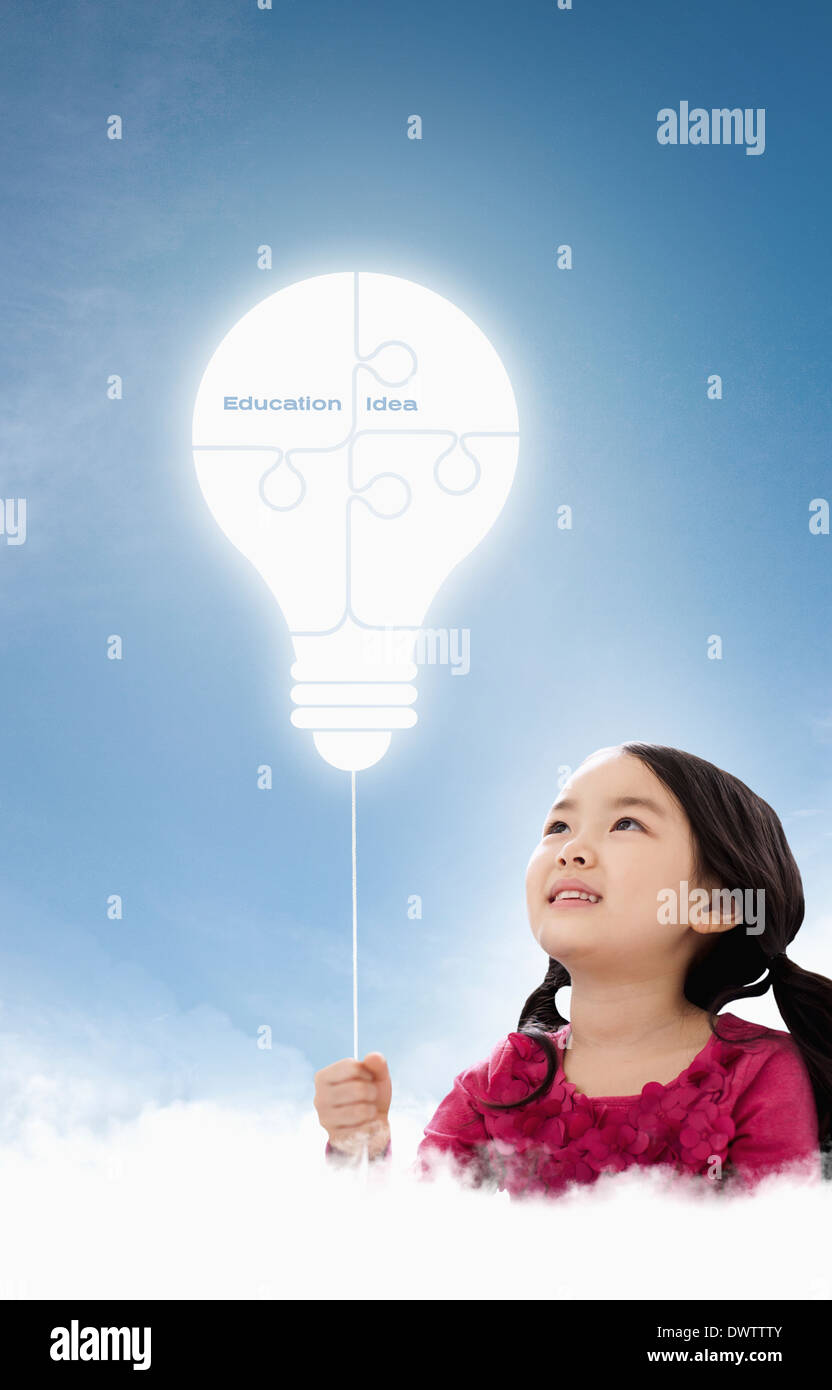 a girl with education ideas Stock Photo - Alamy