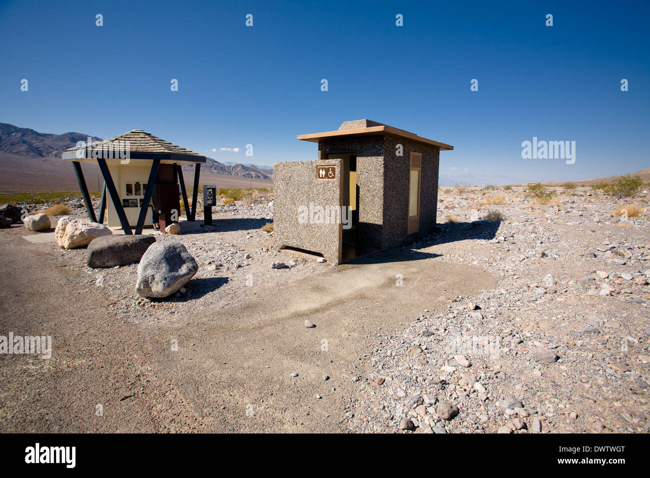 Remote Toilets, Death Valley National Park, California, USA Stock Photo ...