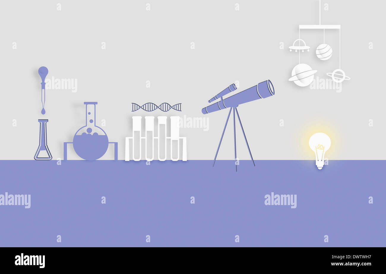 an illustration of a science room Stock Photo - Alamy