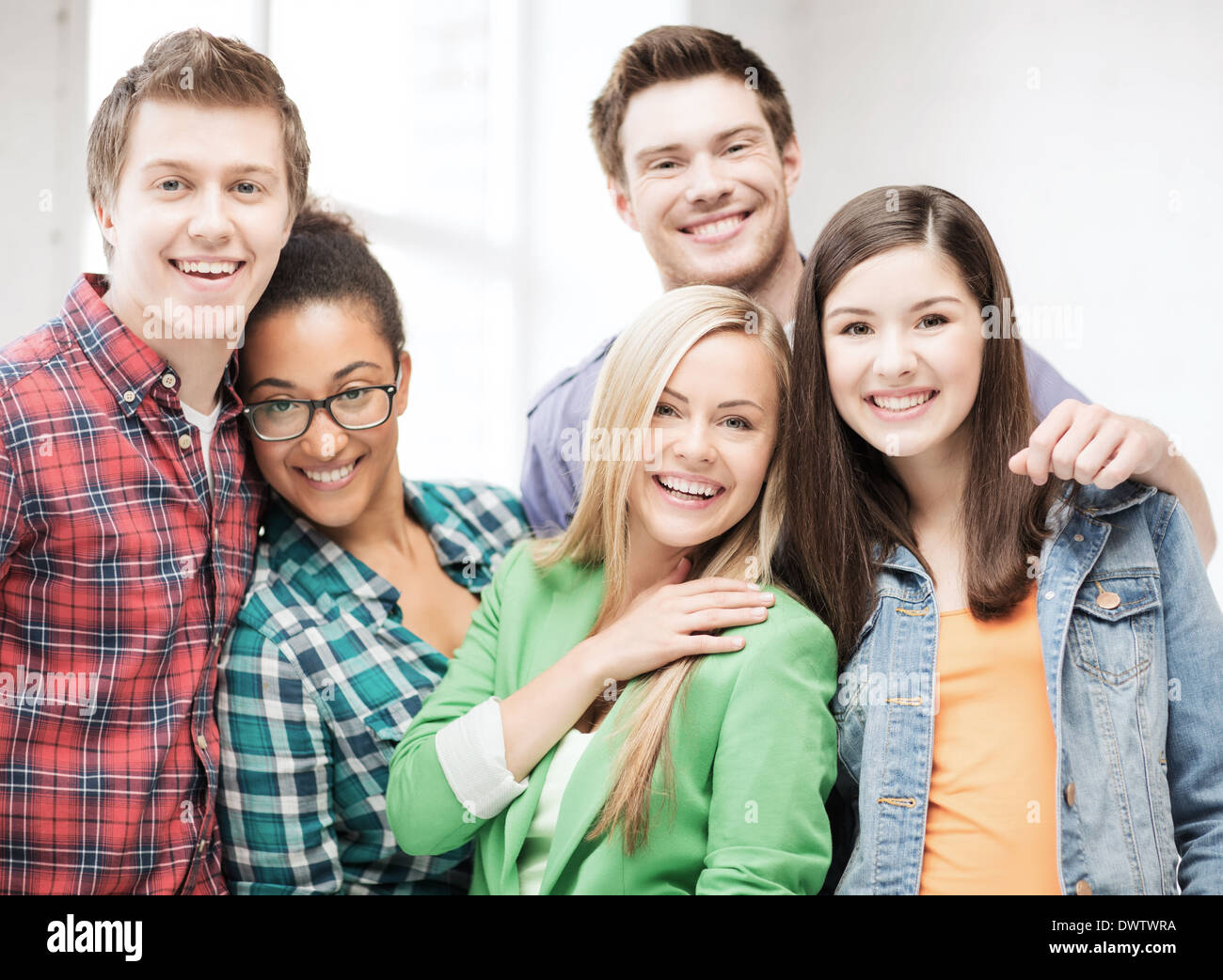 group of students at school Stock Photo - Alamy