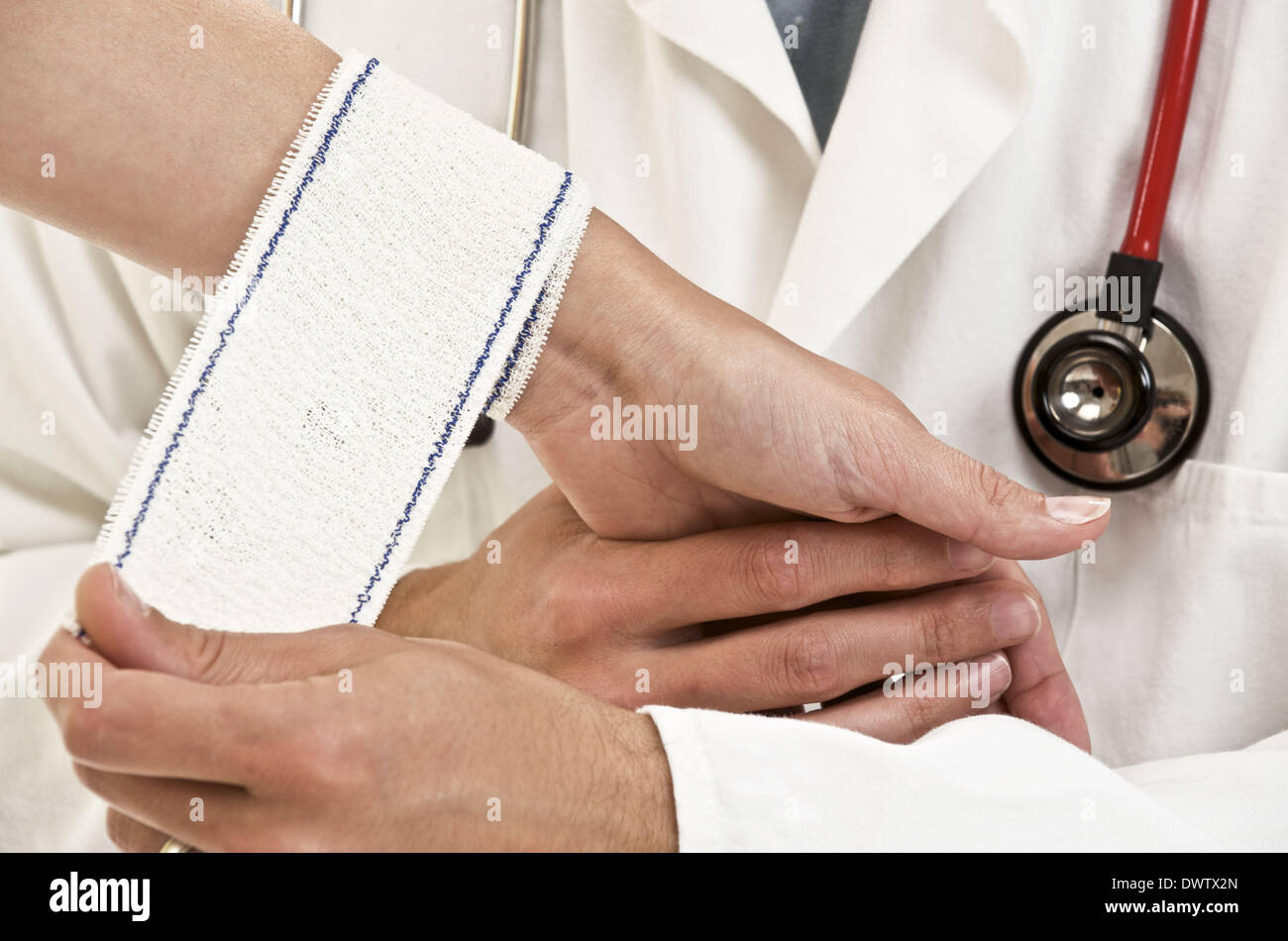 Bandage wrist woman Stock Photo - Alamy