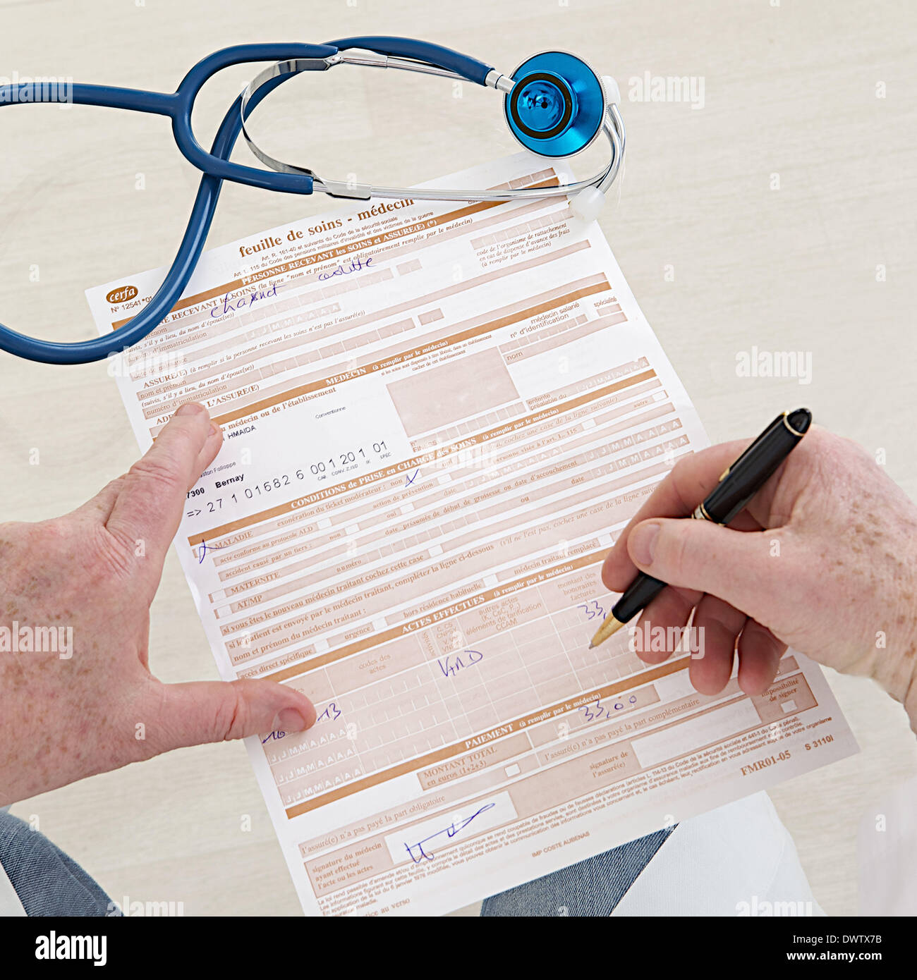 Medical claim sheet Stock Photo - Alamy