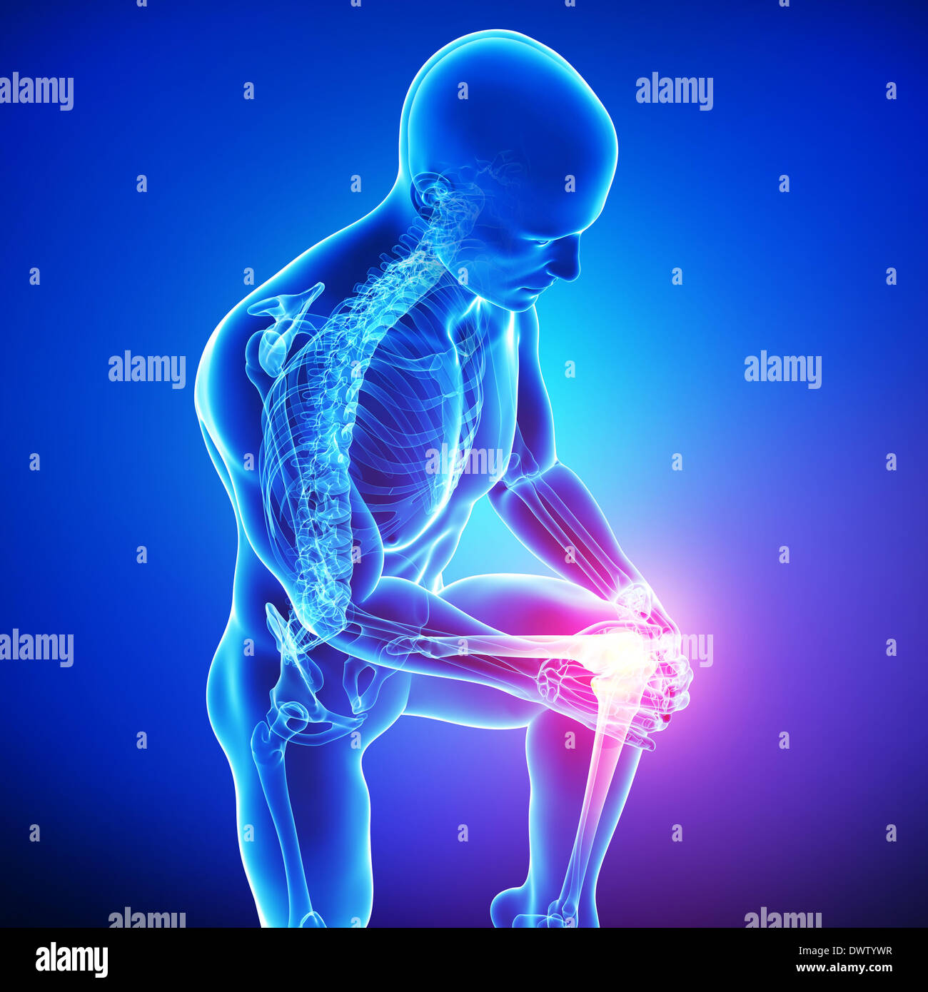 Pain knee man drawing hi-res stock photography and images - Alamy