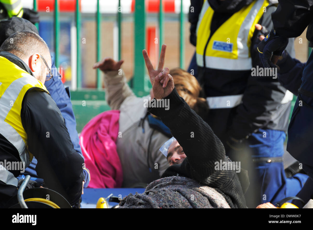 Greater Manchester Police Protester Removal Team deal with a 'lock-on ...