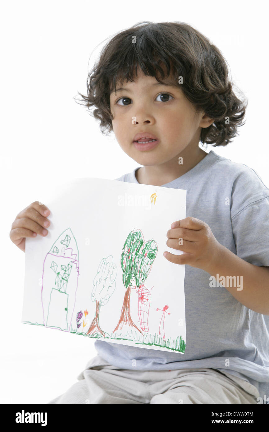 Seated drawing boy hi-res stock photography and images - Alamy