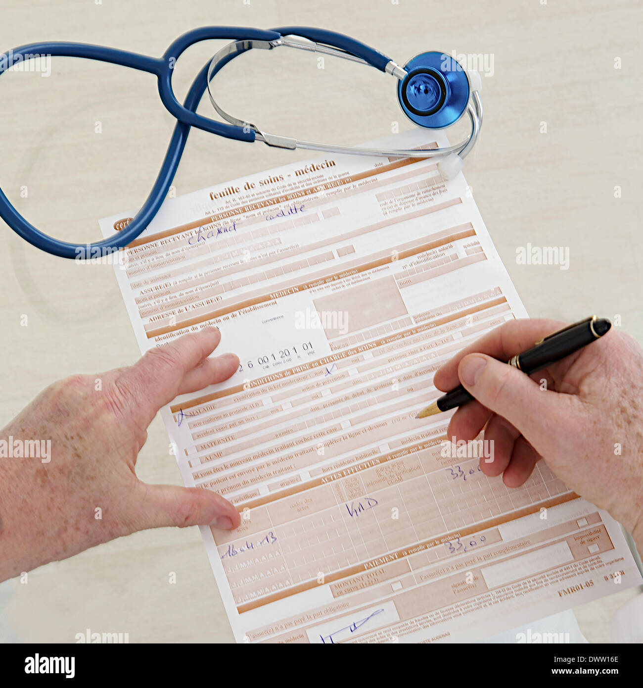 Medical claim sheet Stock Photo - Alamy