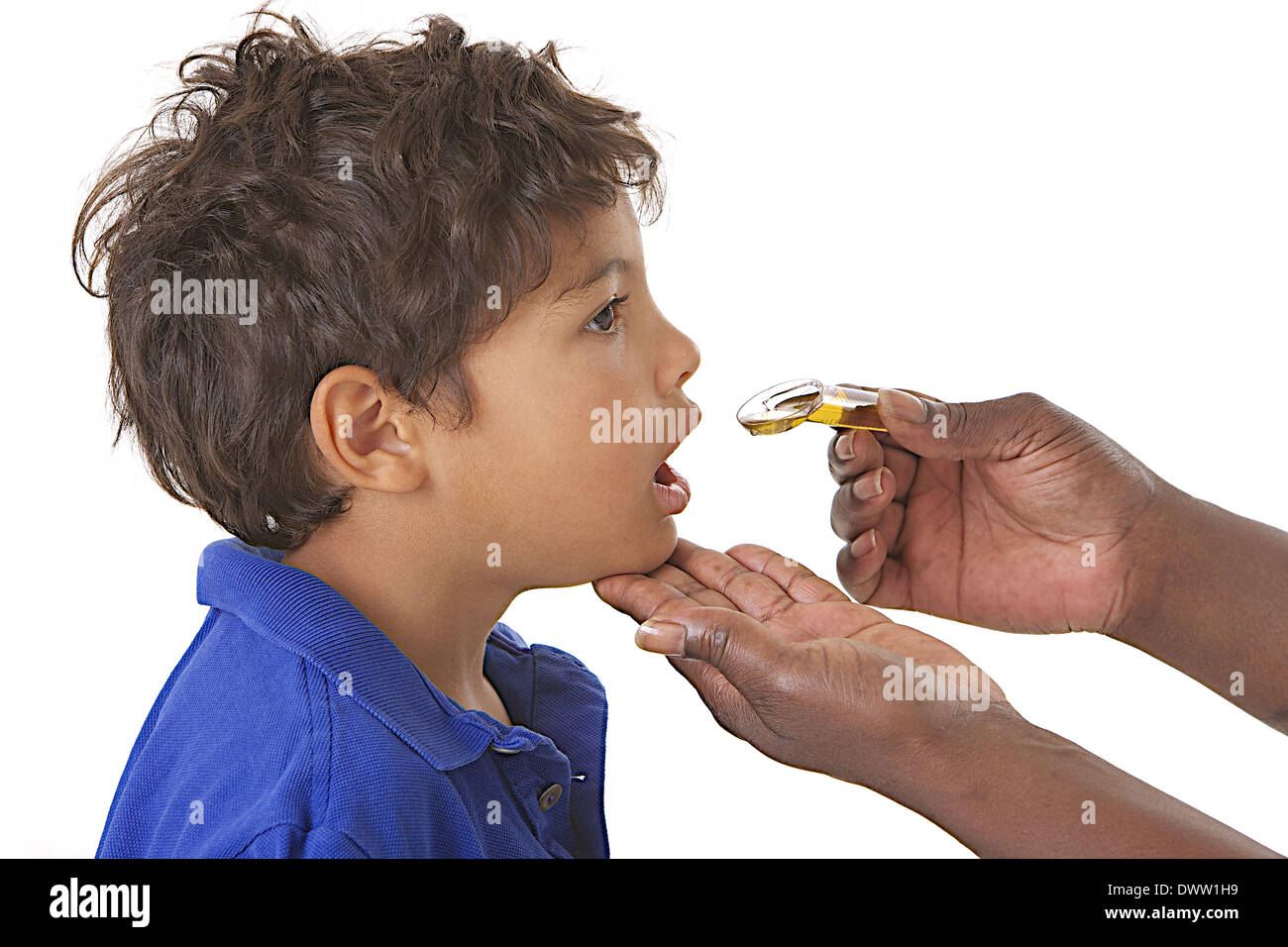 Syrup treatment child Stock Photo - Alamy
