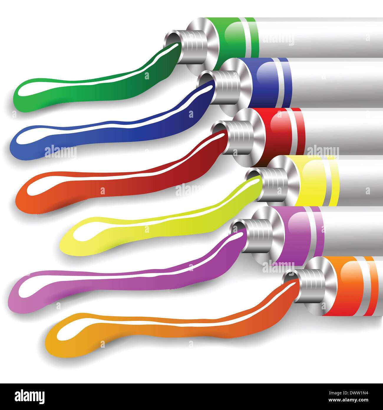 colorful illustration with tubes and paints for your design Stock Photo ...