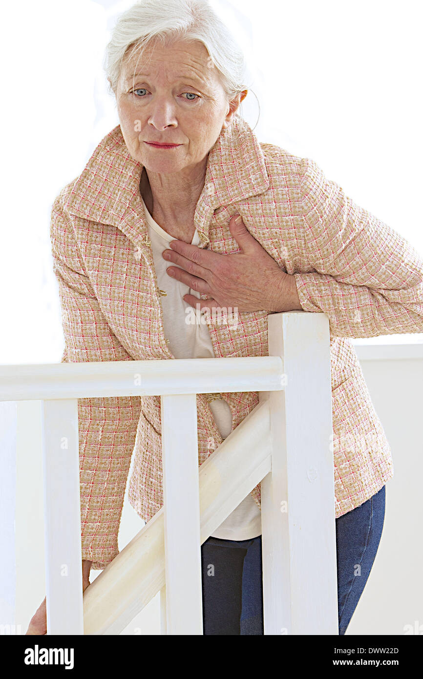 Pain thorax senior Stock Photo - Alamy