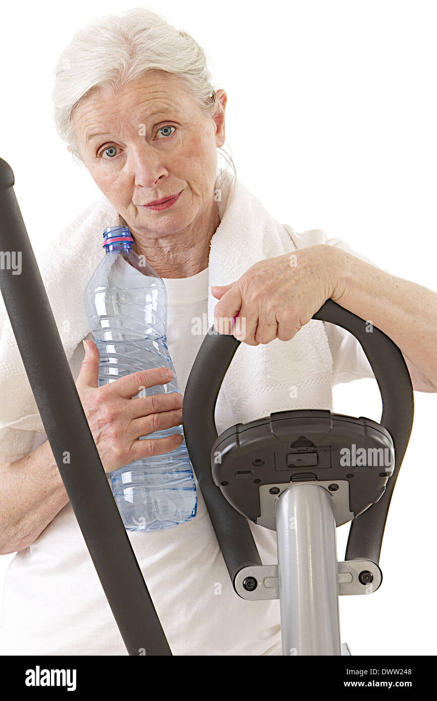 Elderly person exercise machine trainer hi-res stock photography and ...