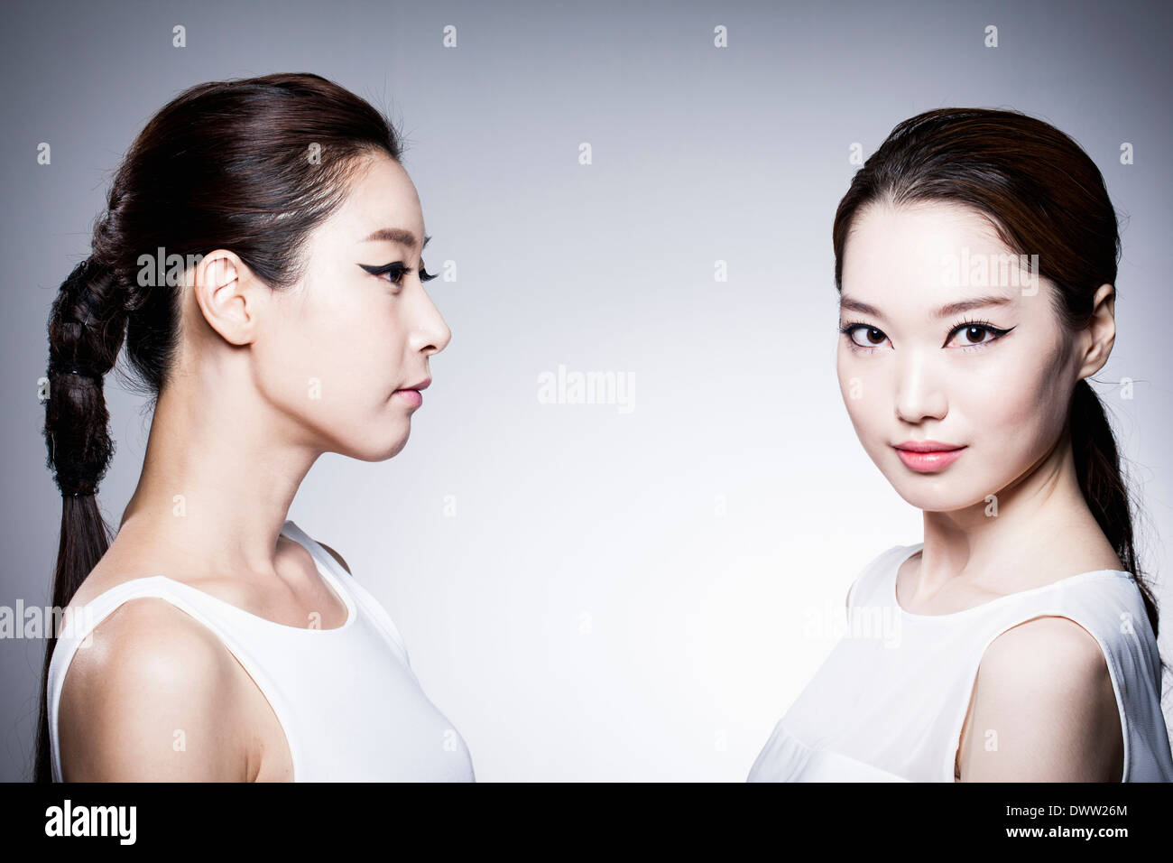 two women with heavy eye make up Stock Photo - Alamy