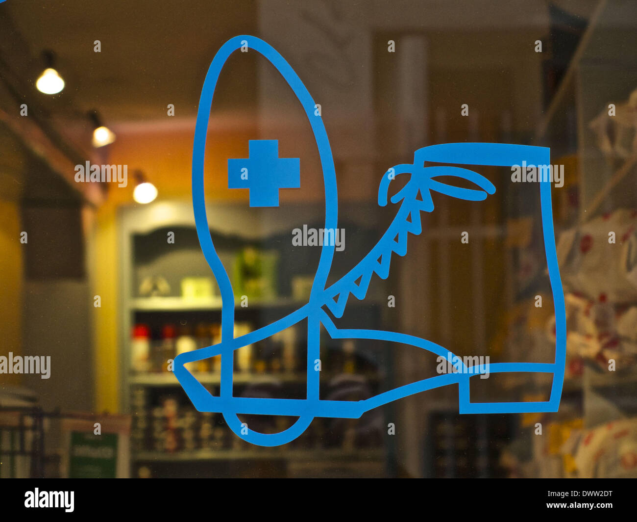 Podiatry shoe signage Stock Photo - Alamy