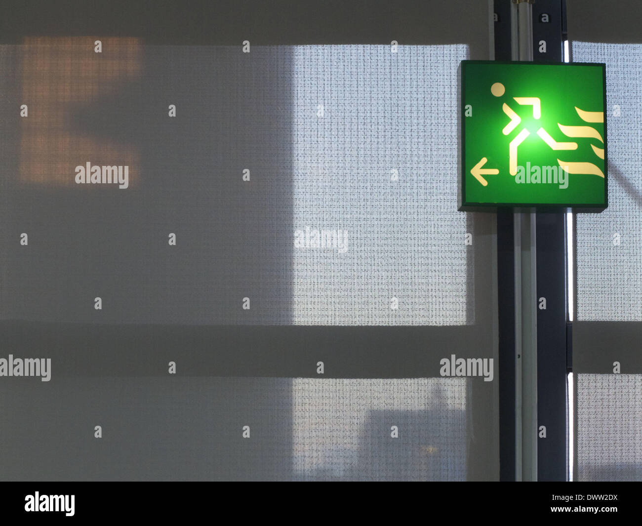 Emergency exit billboard Stock Photo - Alamy