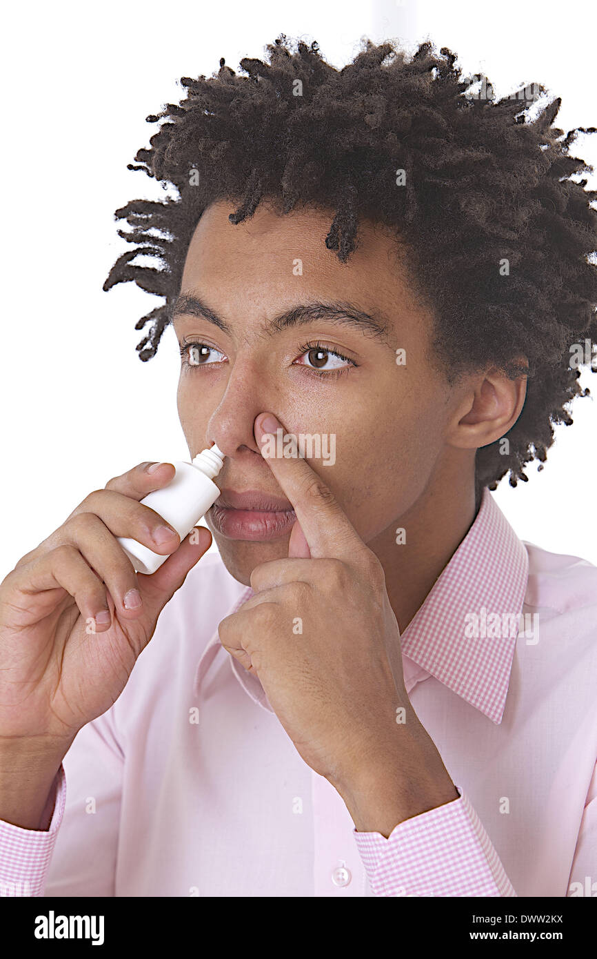 Treatment drop man Stock Photo - Alamy