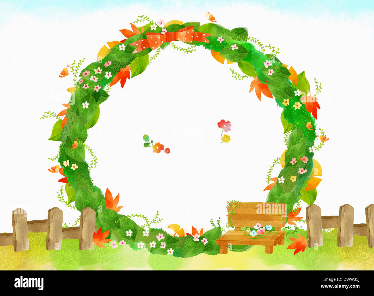 a circle of plants Stock Photo - Alamy