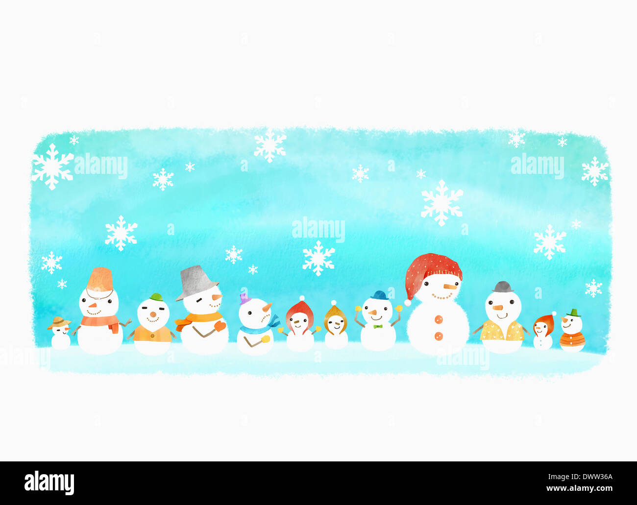 Row Of Snowmen High Resolution Stock Photography and Images - Alamy
