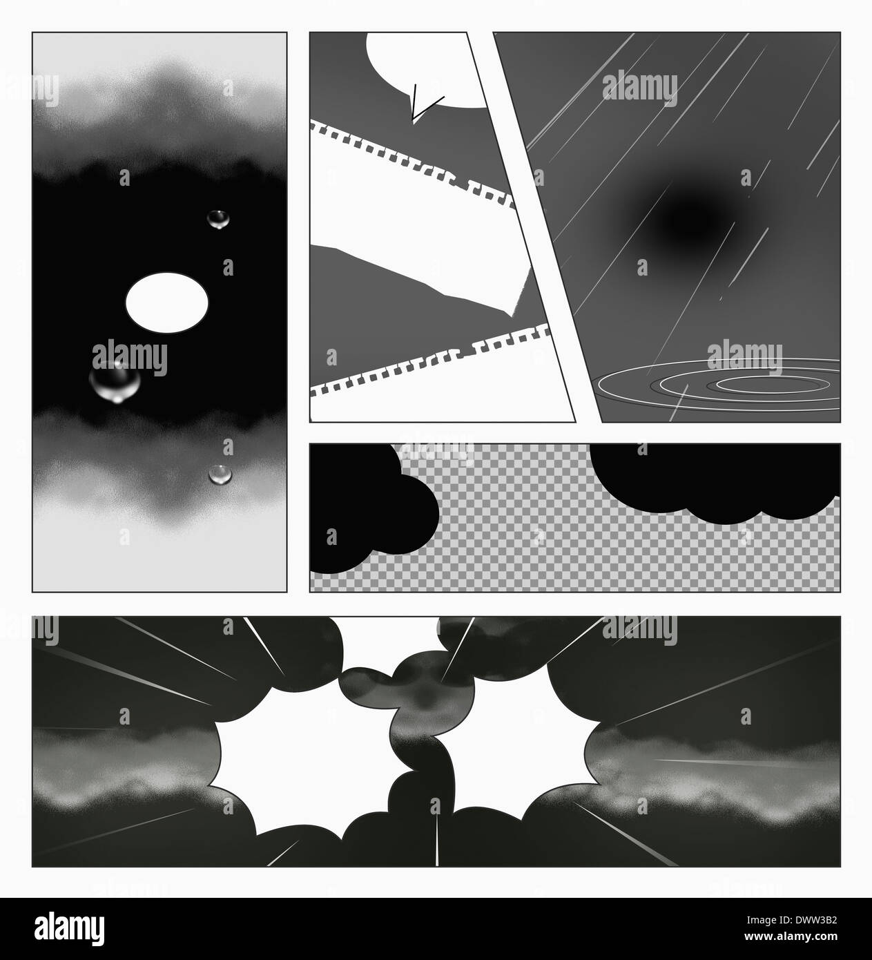 an empty cartoon page with speech bubbles Stock Photo - Alamy